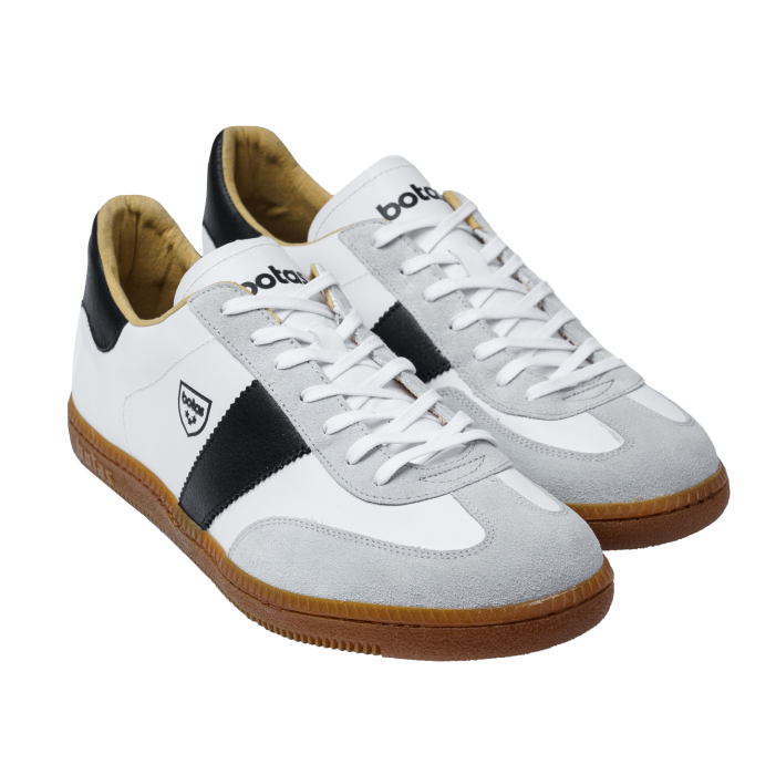 Botas Iconic Shadow - kožené tenisky bielo-šedo-čierne | Vasky